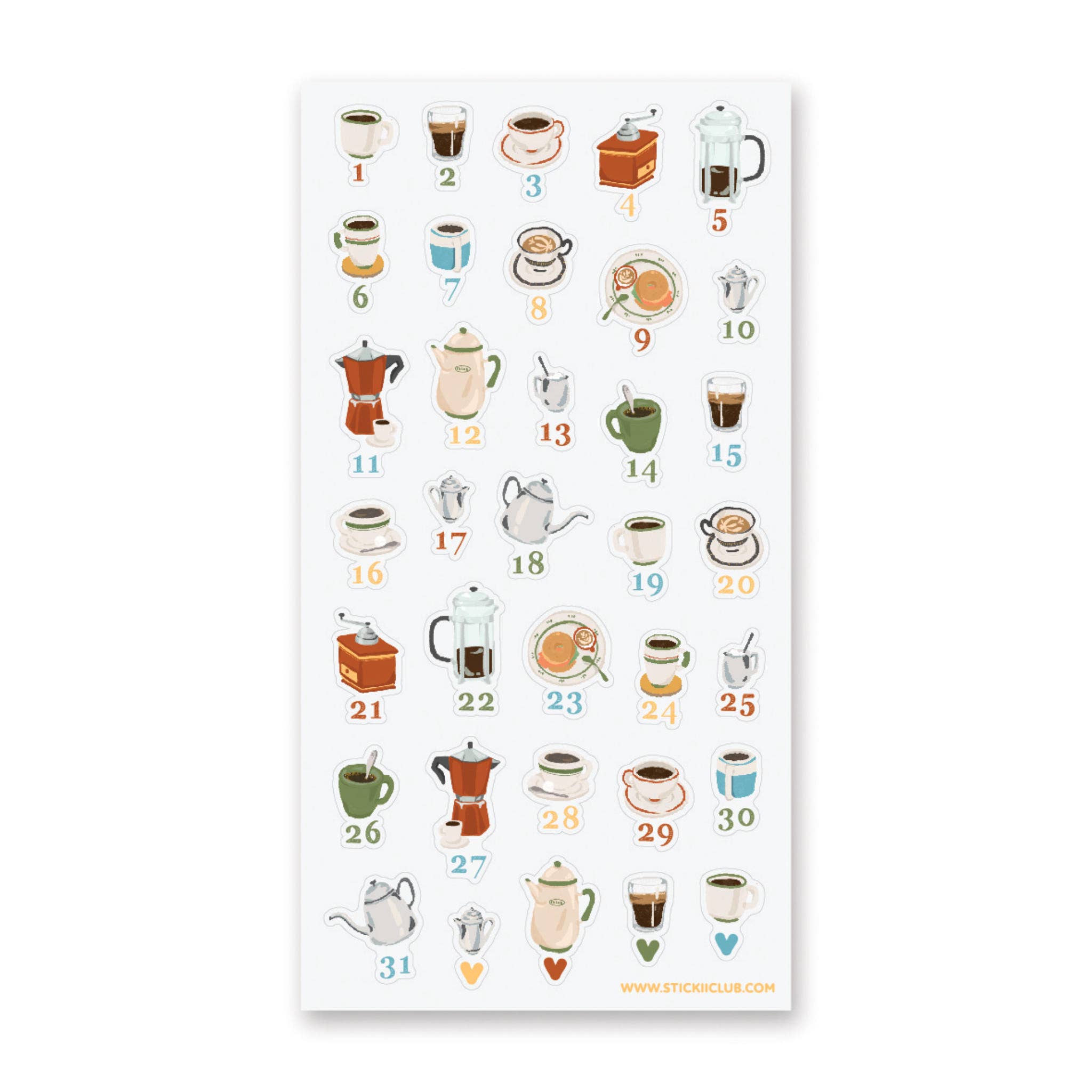 Daily Coffee Sticker Sheet – The Cozy Book Box